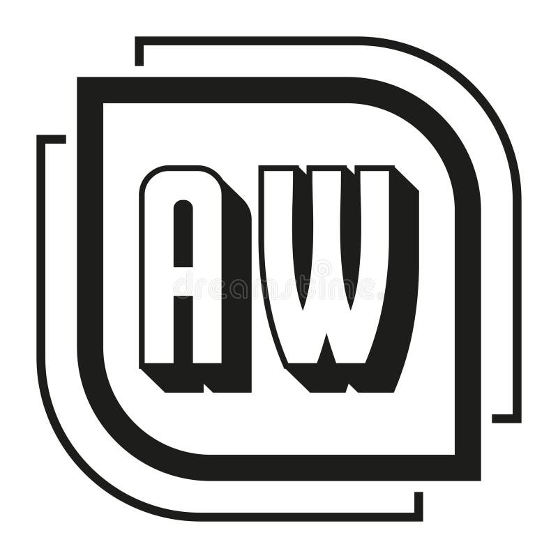 AW Letter Monogram Logo Design Stock Vector - Illustration of brand ...