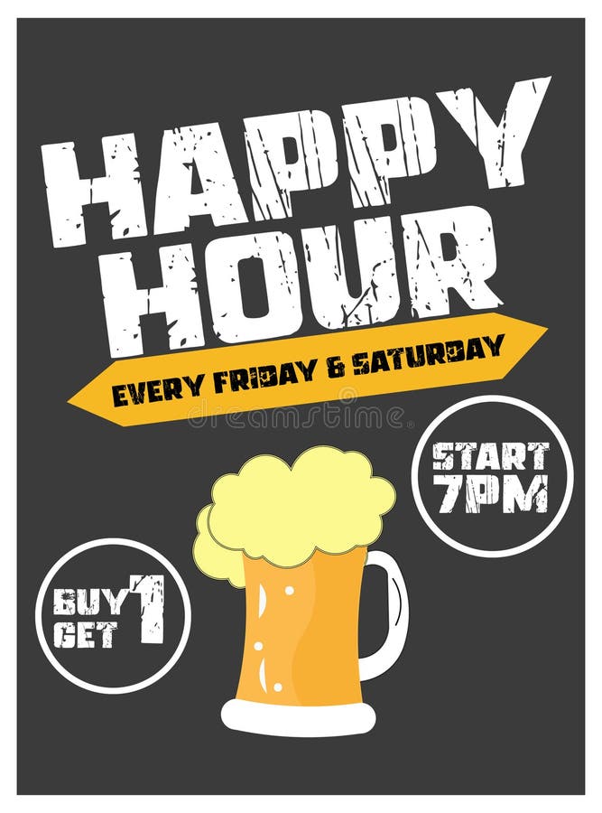 Happy Hour Beer Night Poster Flyer Social Media Post Design Stock ...