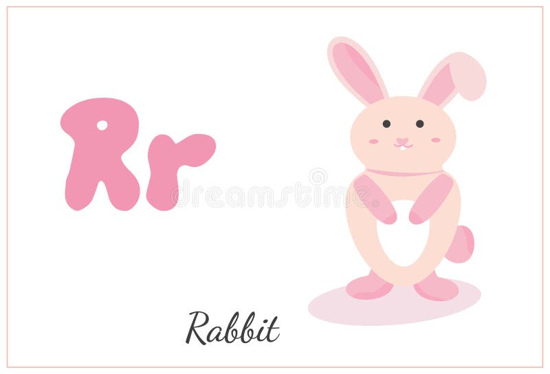 Rabbit Letter R for English Alphabet Stock Vector - Illustration of ...