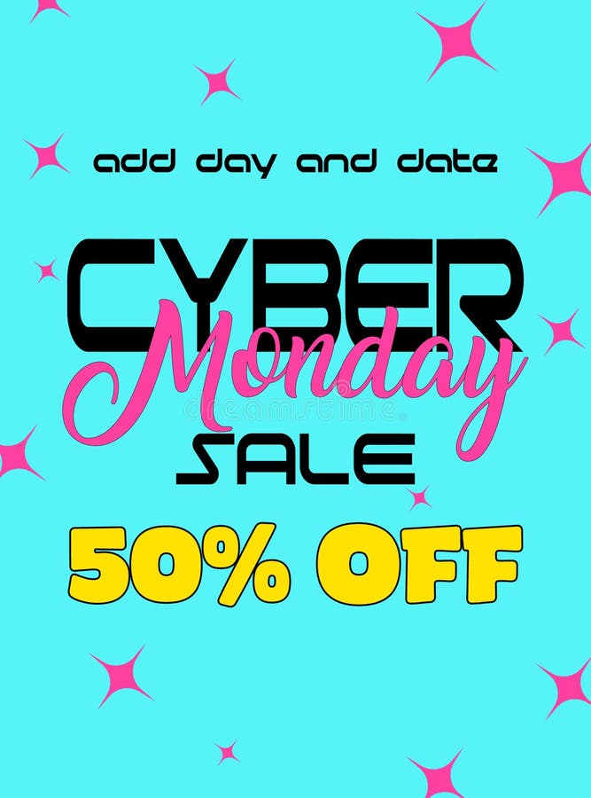 Cyber Monday Sale Poster Flyer or Social Media Post Design Stock Vector ...