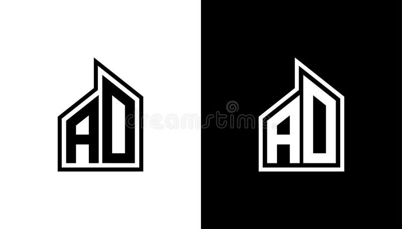Letter AD Building Vector Logo Design Template. Letter AD Real Estate ...
