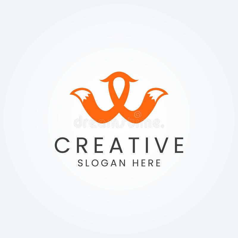 Abstract Letter W Fox Head Logo Vector Image Stock Vector ...