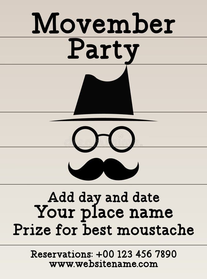 Movember Party Flyer Poster Social Media Post Design Stock Vector ...