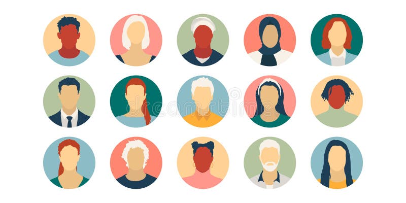 Icons Set of Different People. Community of Multi-ethnic People ...