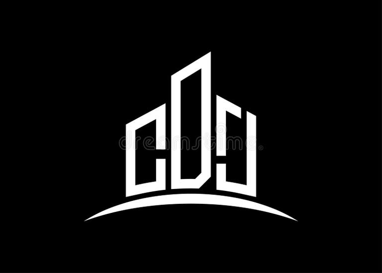 Letter CDJ Building Vector Monogram Logo Design Template. Building ...