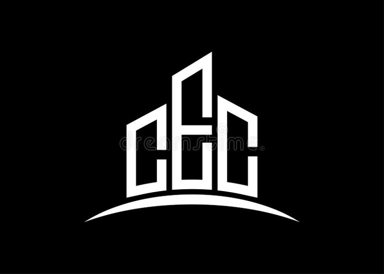 Letter CEC Building Vector Monogram Logo Design Template. Building ...