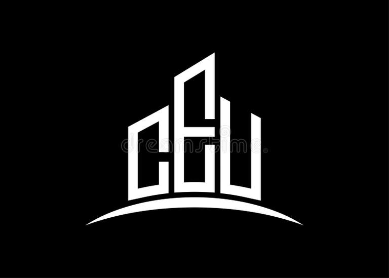 Letter CEU Building Vector Monogram Logo Design Template. Building ...