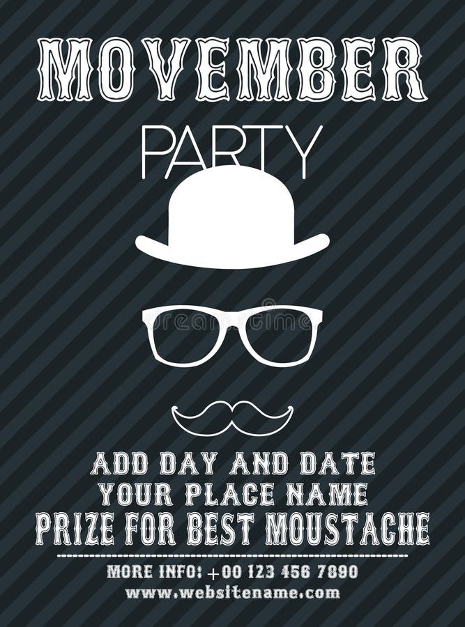 Movember Party Poster Flyer or Social Media Post Design Stock Vector ...