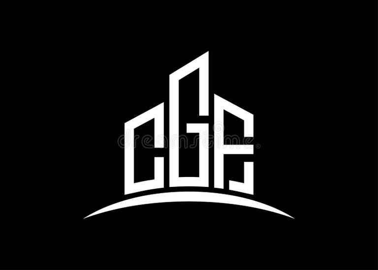 Letter CGF Building Vector Monogram Logo Design Template. Building ...