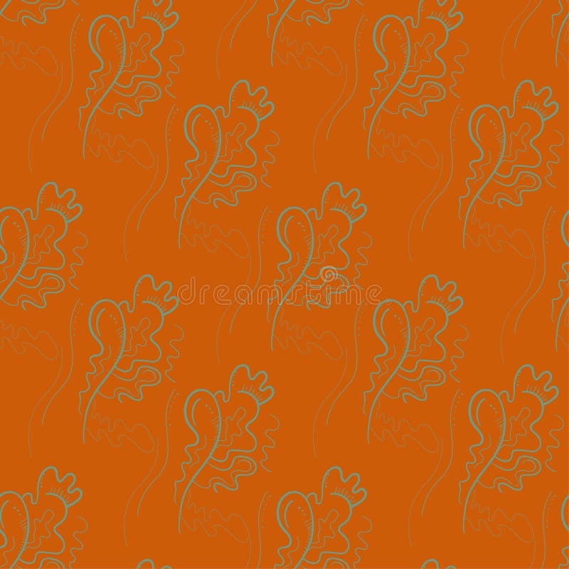 Decorative Seamless Vector Colorful Urban Pattern with Abstract Leaves ...