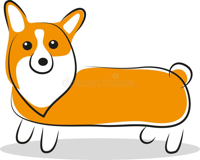 Cute Simple Stylized Pet Corgi Dog Stock Vector - Illustration of icon ...
