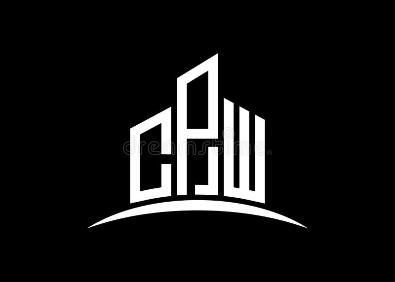 Letter CPW Building Vector Monogram Logo Design Template. Building ...