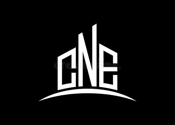 Letter CNE Building Vector Monogram Logo Design Template. Building ...