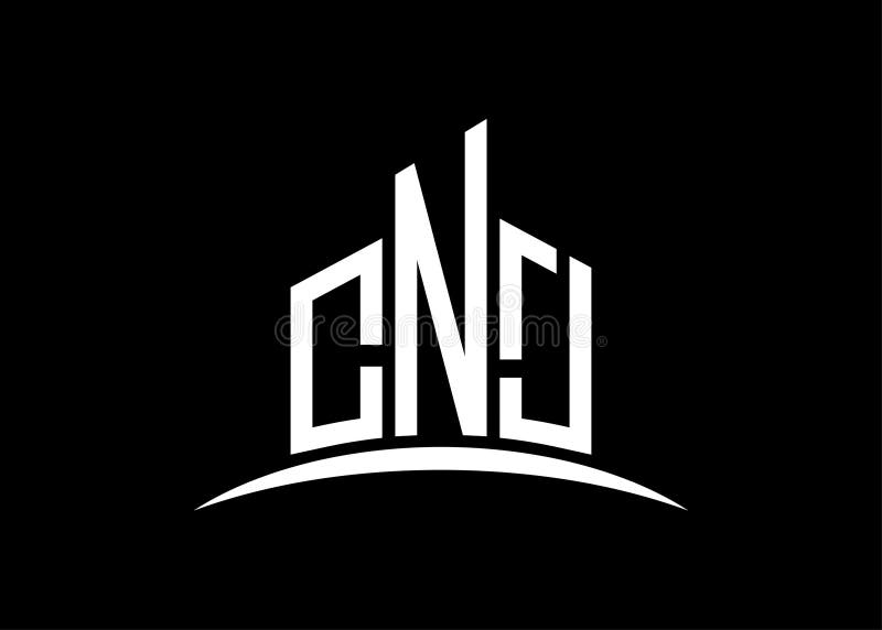 Letter CNJ Building Vector Monogram Logo Design Template. Building ...