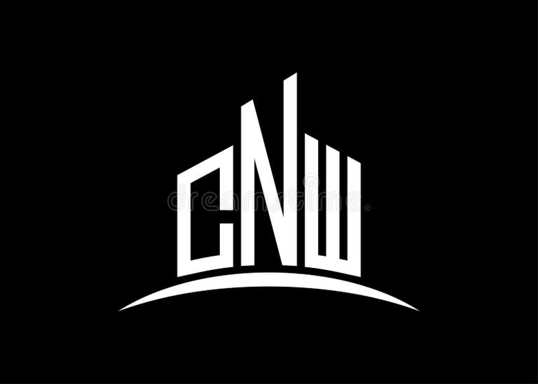 Letter CNW Building Vector Monogram Logo Design Template. Building ...
