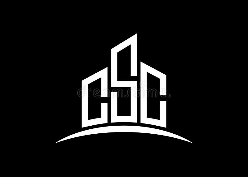 Letter CSC Building Vector Monogram Logo Design Template. Building ...