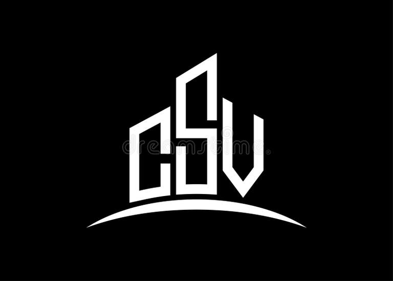 Letter CSV Building Vector Monogram Logo Design Template. Building ...