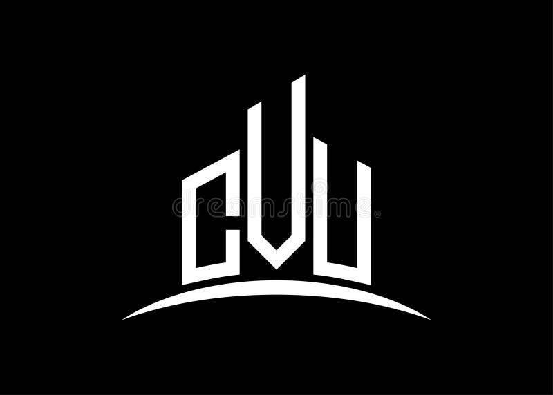 Letter CVU Building Vector Monogram Logo Design Template. Building ...