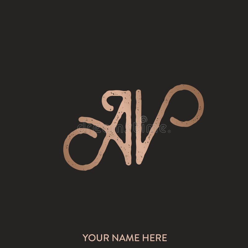 Ornamental AV Monogram. Abstract Uppercase Textured Letter a, Letter V ...