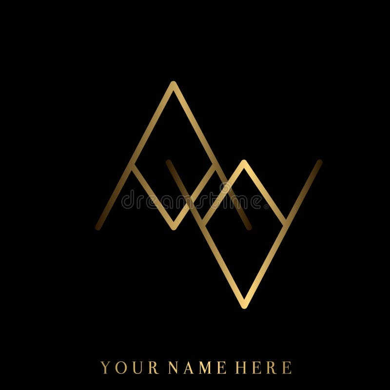 Intertwined AV Monogram. Abstract Uppercase Line Letter a, Letter V ...