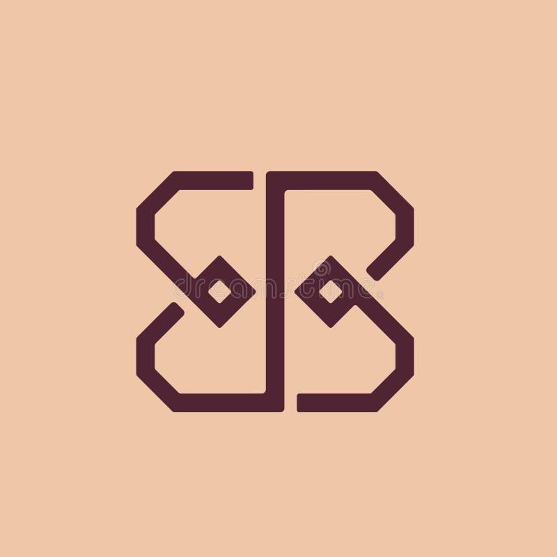 BB Monogram Symbol. Abstract Uppercase Line Letter B Logo. Stock Vector ...