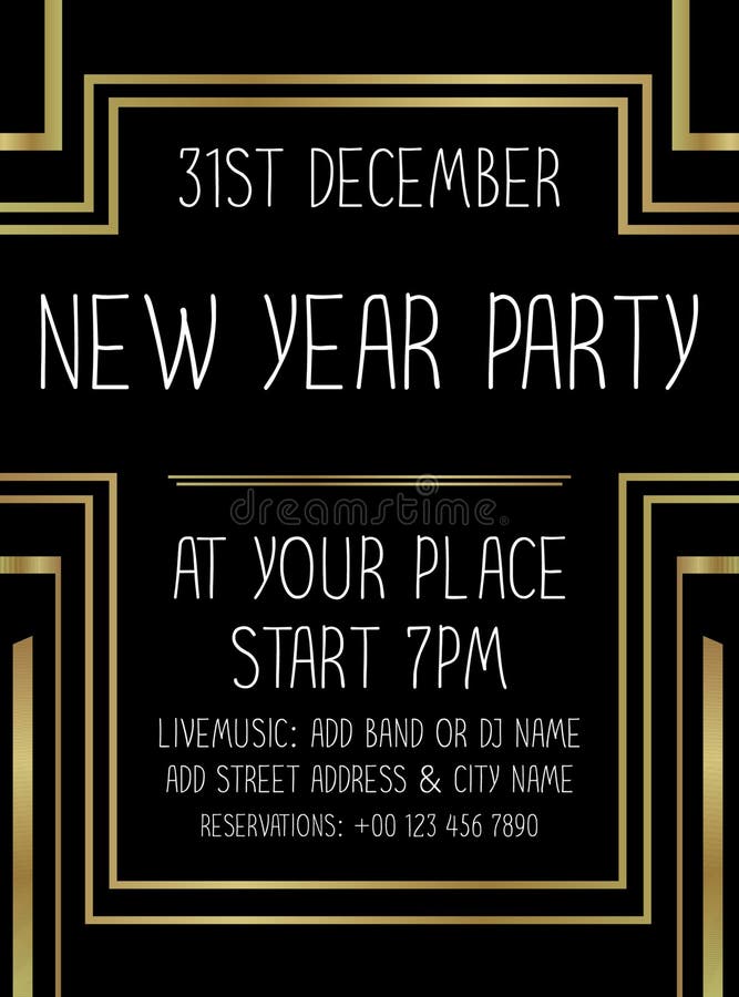 New Year Celebration Party Poster Flyer Social Media Post Design Stock ...