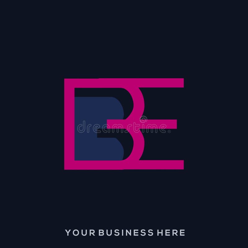 Intertwined Lines BE Monogram. Geometric Uppercase Bold Letter B ...