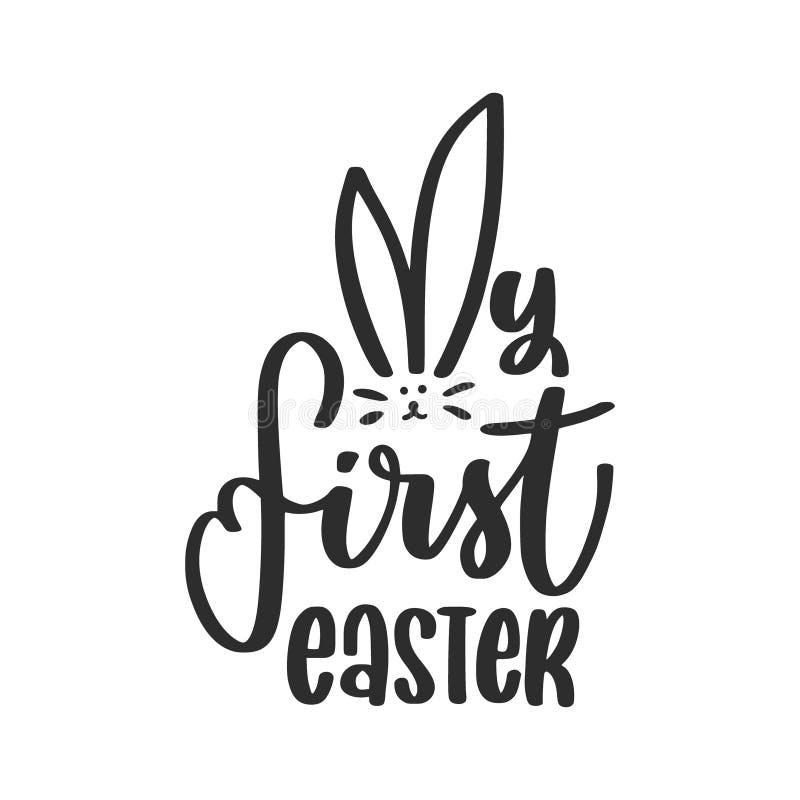 My First Easter Lettering Quotes Stock Vector - Illustration of word ...