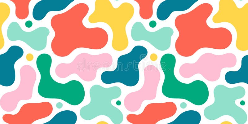 Colorful Abstract Organic Shape Print Seamless Pattern Stock Vector ...