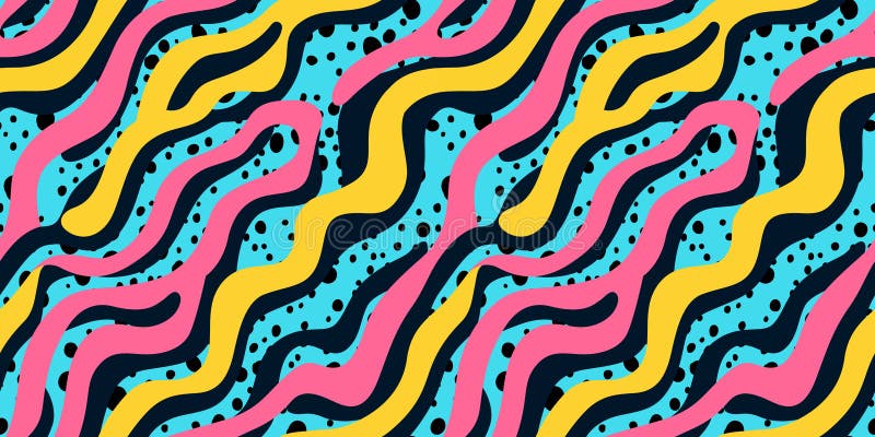 Abstract Colorful Neon Print Seamless Pattern Stock Vector ...