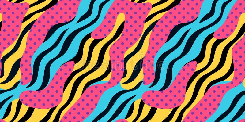 Abstract Colorful Neon Print Seamless Pattern Stock Vector ...