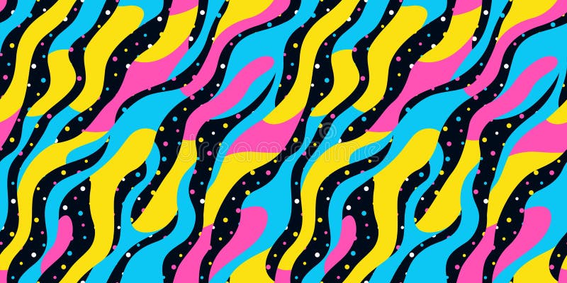 Abstract Colorful Neon Print Seamless Pattern Stock Vector ...