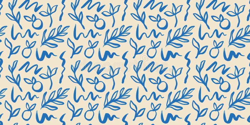 Abstract Organic Shape Art Seamless Pattern Stock Vector - Illustration ...