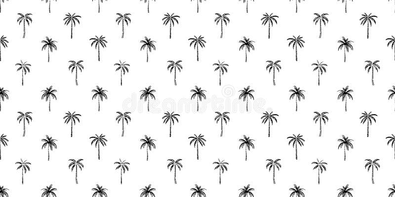 Hand Drawn Palm Tree Doodle Seamless Pattern Stock Vector ...
