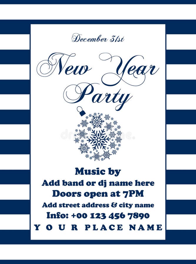 New Year Party Poster Flyer Social Media Post Design Stock Vector ...