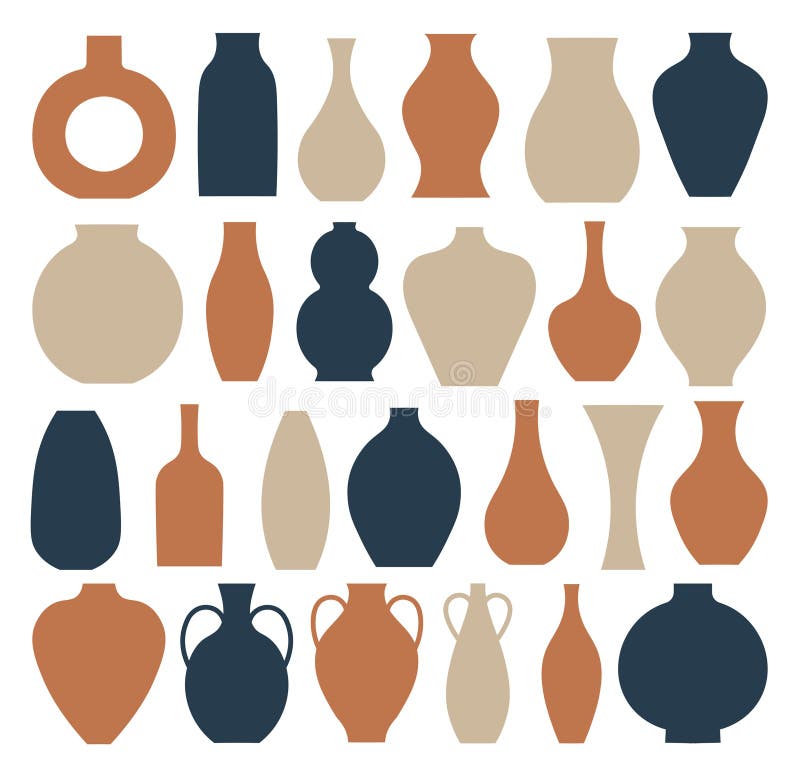 Abstract Vase Collection,Set of Different Color Vase, Stock Vector ...