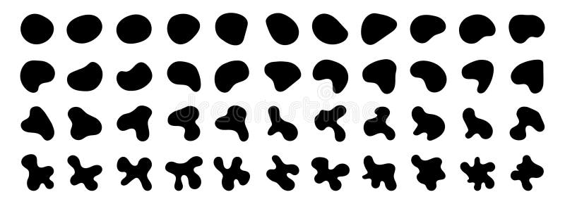 Shape Set, Random Blobs Print Stock Vector - Illustration of blob ...