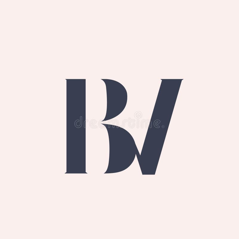 Premium Quality Uppercase BV Monogram, Decorative Serif Letter B ...