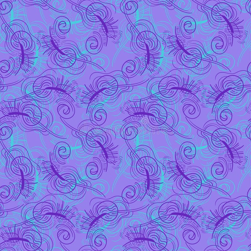 Seamless Ornament Artwork with Hand Drawn Cute Wave Patterns Stock ...