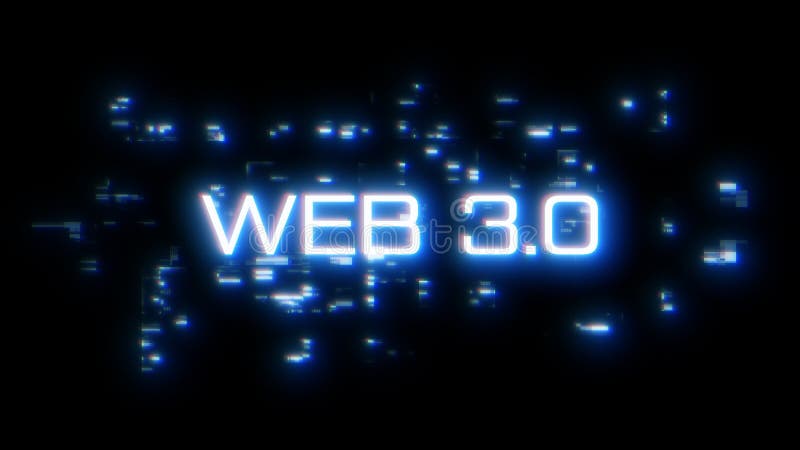 Web 3.0 Word Overlay with Digital Glitch Stock Illustration ...