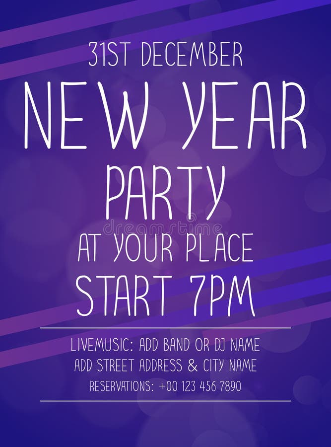 New Year Party Poster Flyer Social Media Post Design Stock Vector ...
