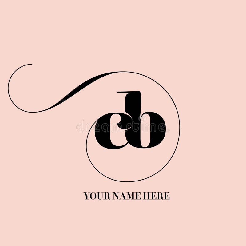 CB Monogram Logo Signature Icon. Elegant Lowercase Alphabet Initials. Decprative Swirl. Stock ...