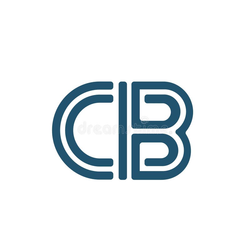 CB Monogram Logo Signature Icon. Alphabet Initials Icon. Blue Color ...