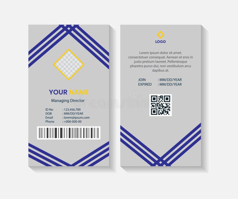 Modern id card design. stock vector. Illustration of design - 300437800