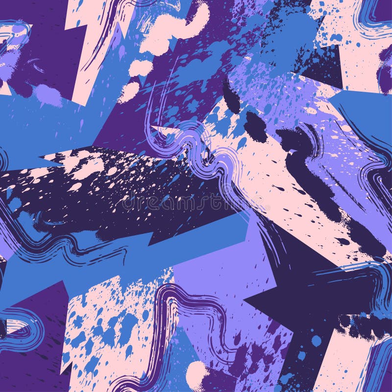 Seamless Abstract Urban Geometric Pattern with Curved Elements, Grunge ...