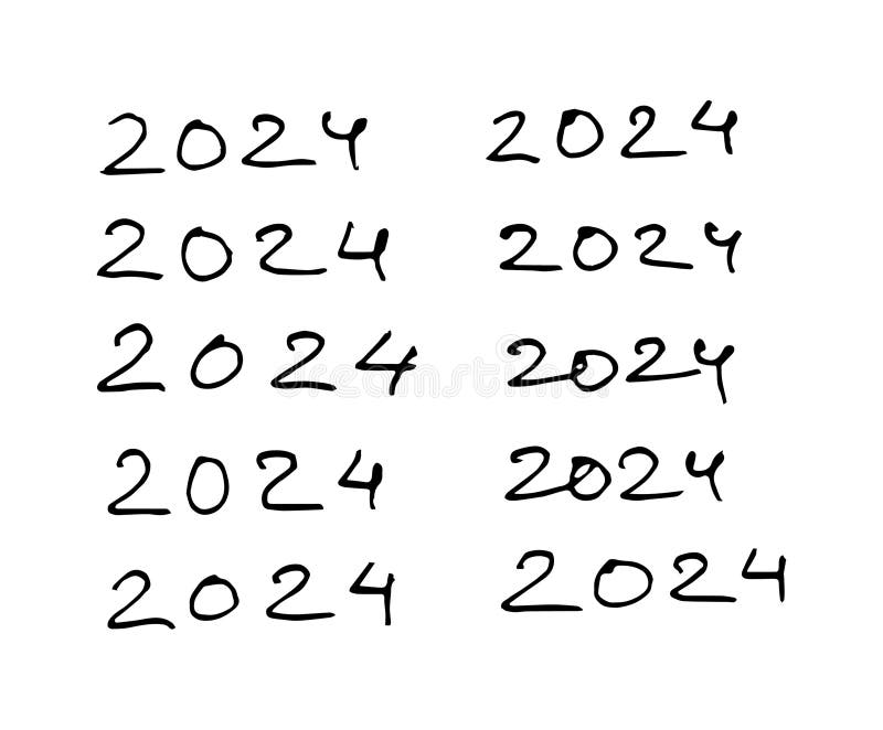 New Year 2024 Font Black Christmas Stock Vector - Illustration of ...