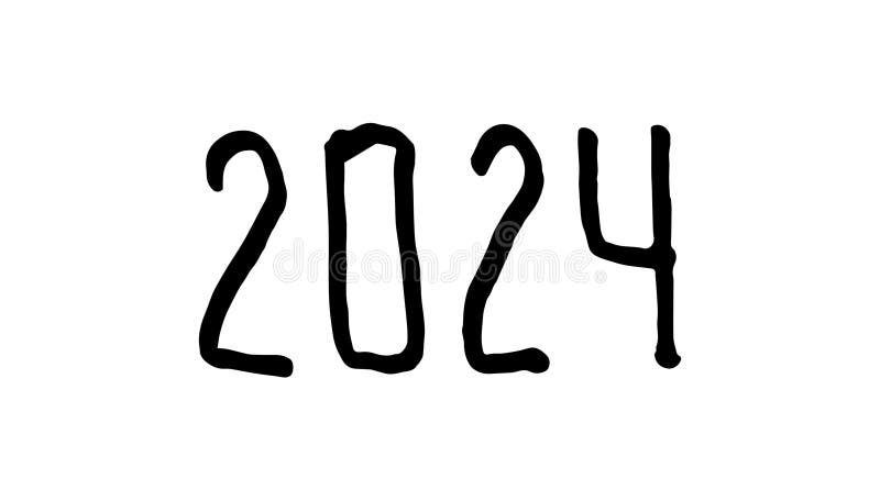 Web2024 Font Text Numbers New Year Stock Vector - Illustration of ...