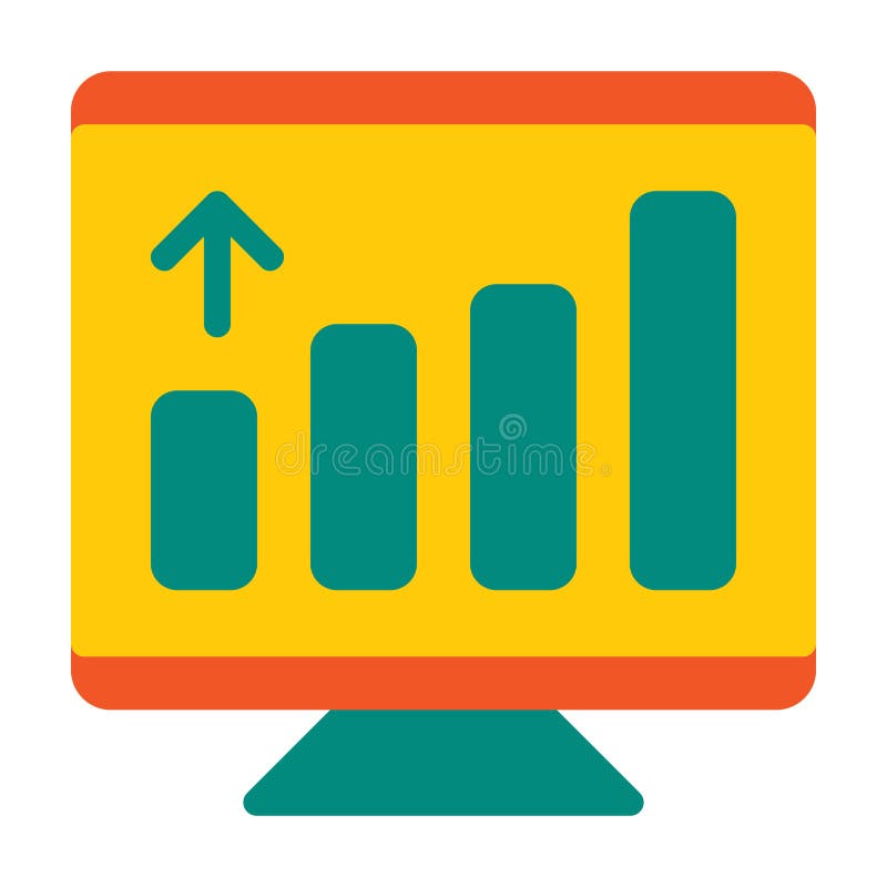 Chart Growth Presentation Report Monitor Vector Flat Icon Suitable for ...