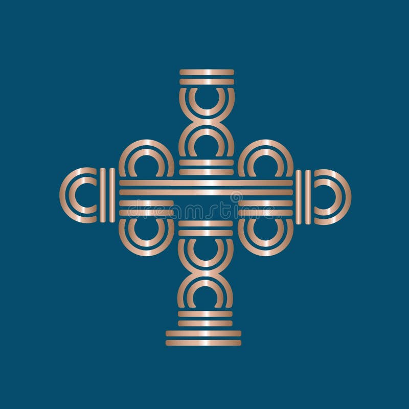 Cross Symbol. Decorative Vector Logo. Religious Shape. Ornamental ...
