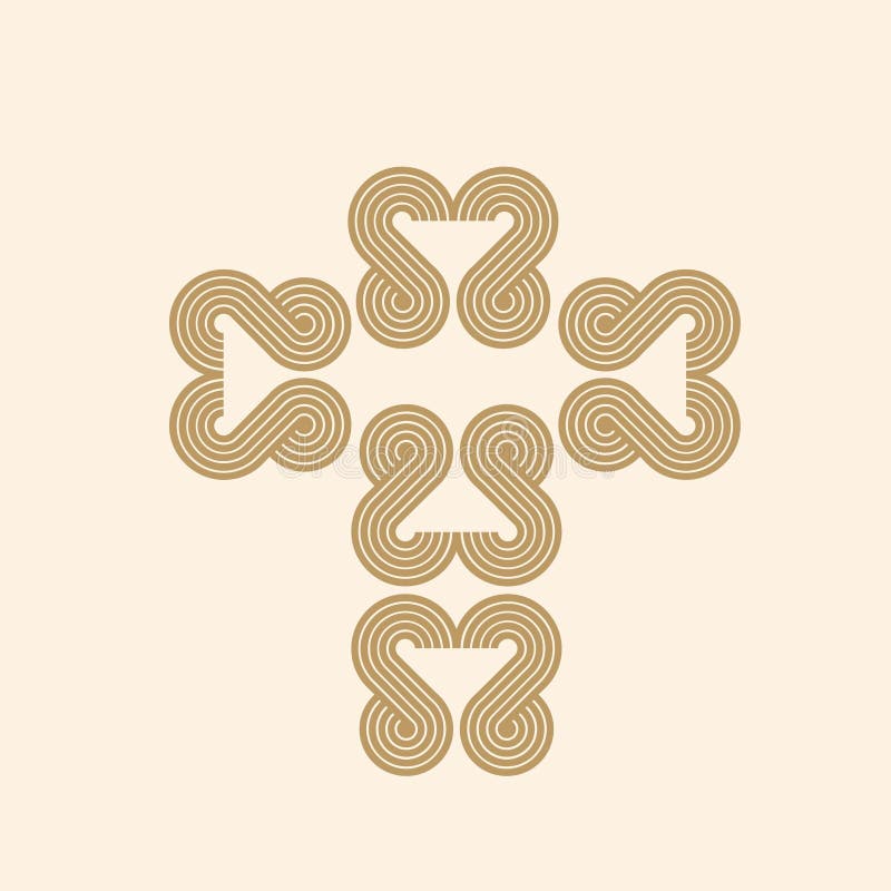 Cross Symbol. Decorative Vector Logo. Religious Shape. Ornamental ...